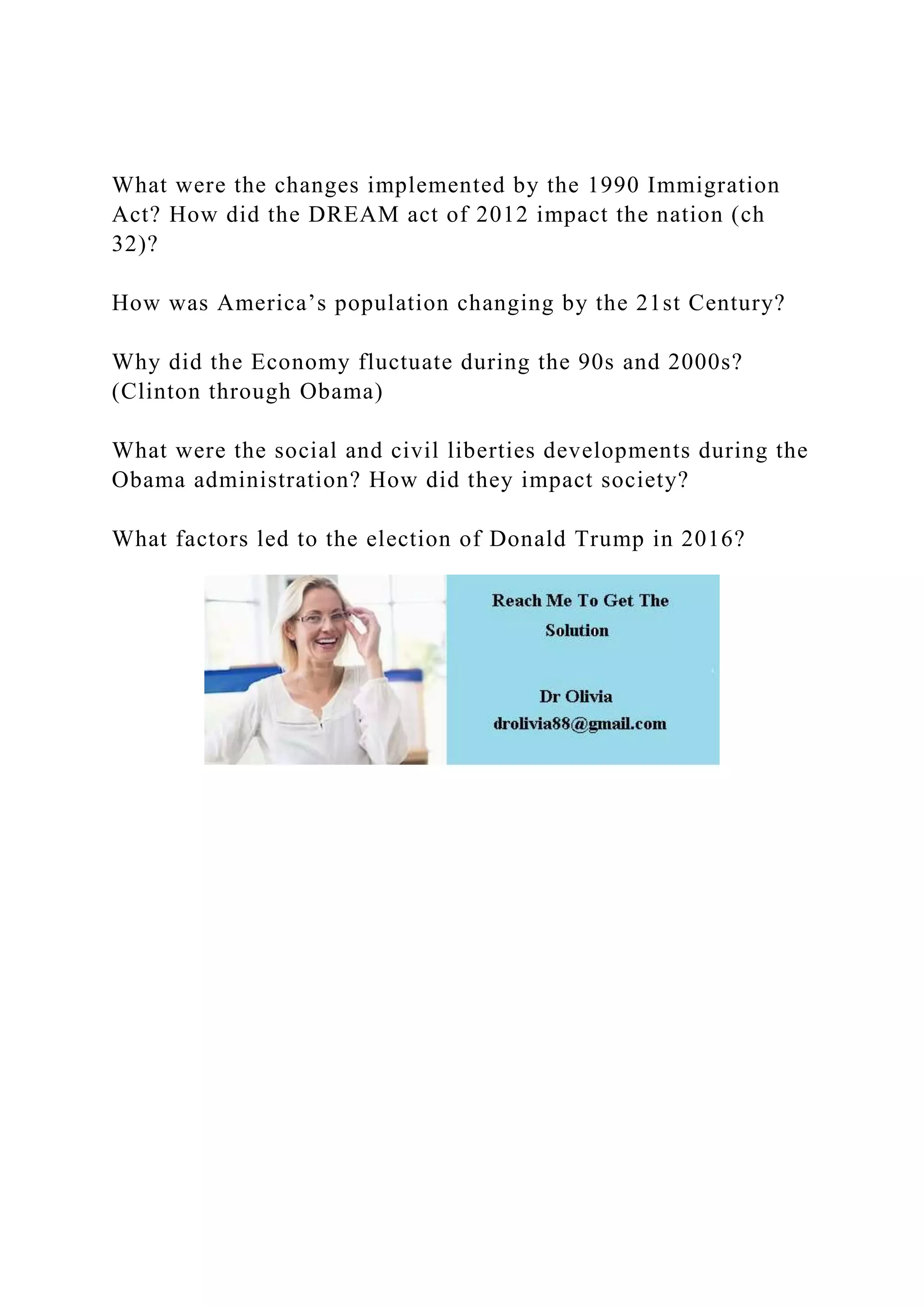 What were the changes implemented by the 1990 Immigration Act How.docx