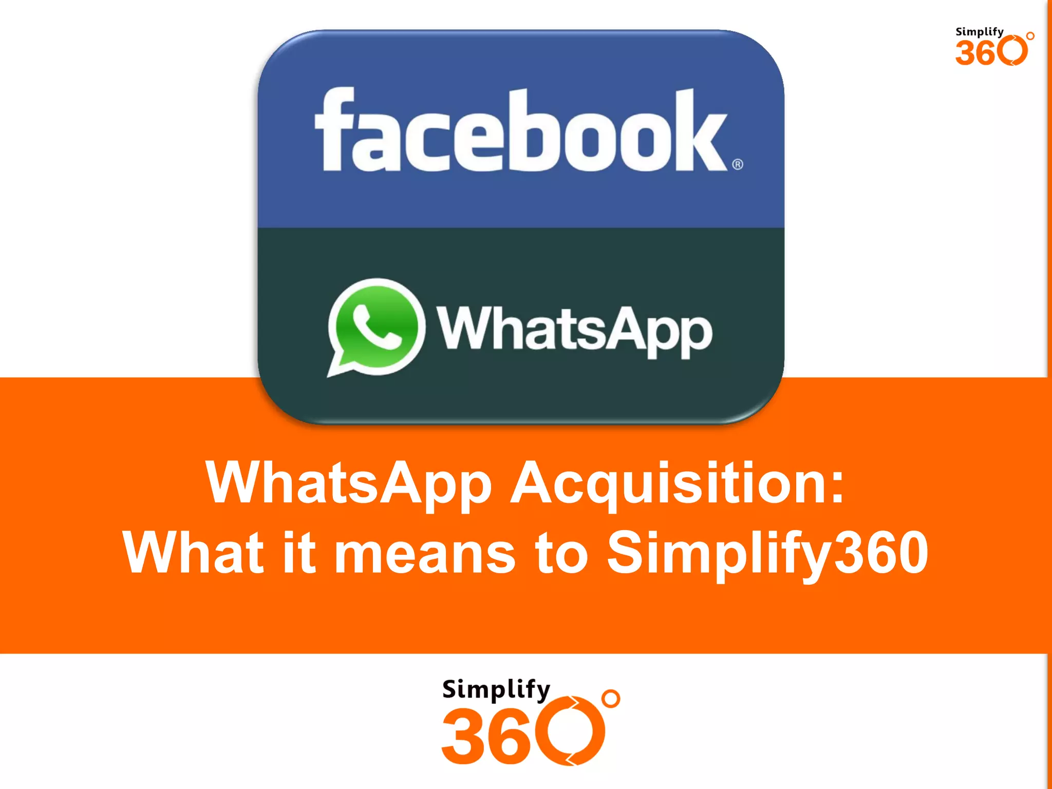What Facebook acquisition of WhatsApp means for Simplify360 | PDF