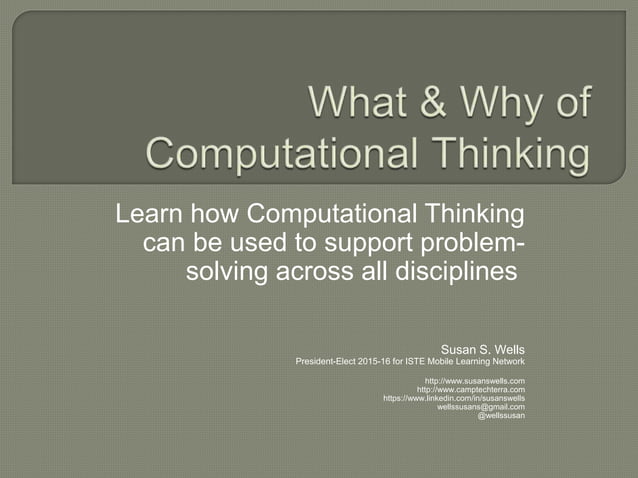 What and why of computational thinking | PPTX