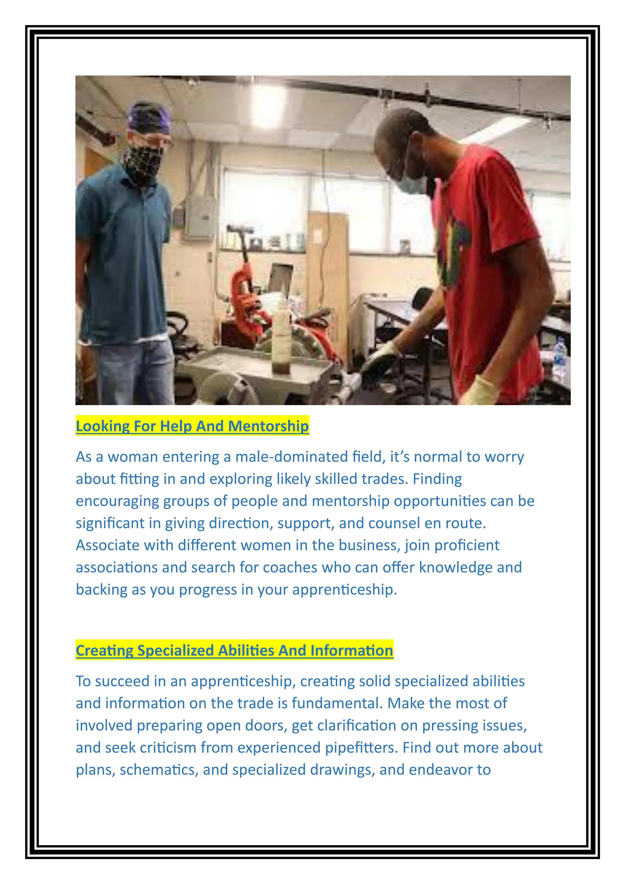 Women in Pipefitting Apprenticeship: Top Tips To Know | PDF