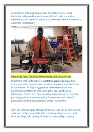 Women in Pipefitting Apprenticeship: Top Tips To Know | PDF