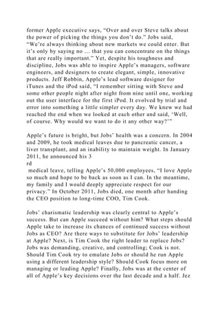 What Would You Do Case AssignmentAppleCupertino, California.docx