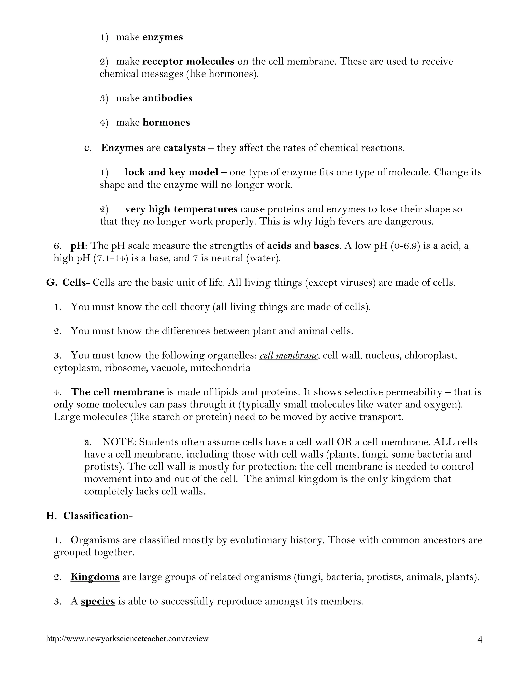 Biology - What you absolutely must know to pass the living environment ...