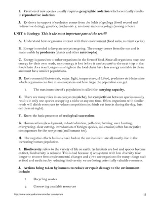 Biology - What you absolutely must know to pass the living environment ...