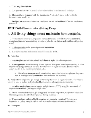 Biology - What you absolutely must know to pass the living environment ...
