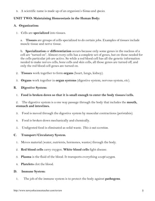 Biology - What you absolutely must know to pass the living environment ...