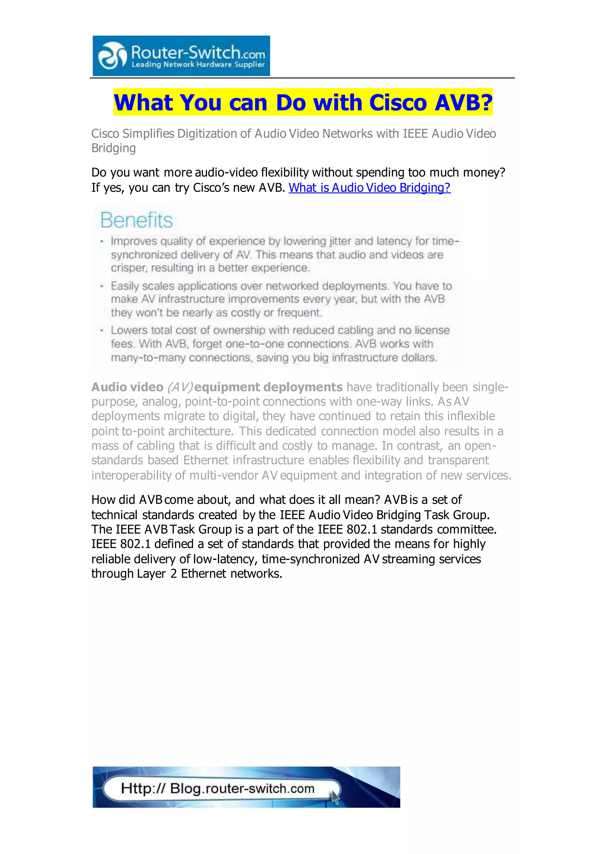 What you can do with cisco avb | PDF