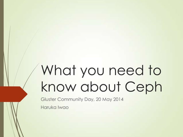 What you need to know about ceph | PPT