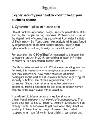 What you need to know about cyber security | DOCX