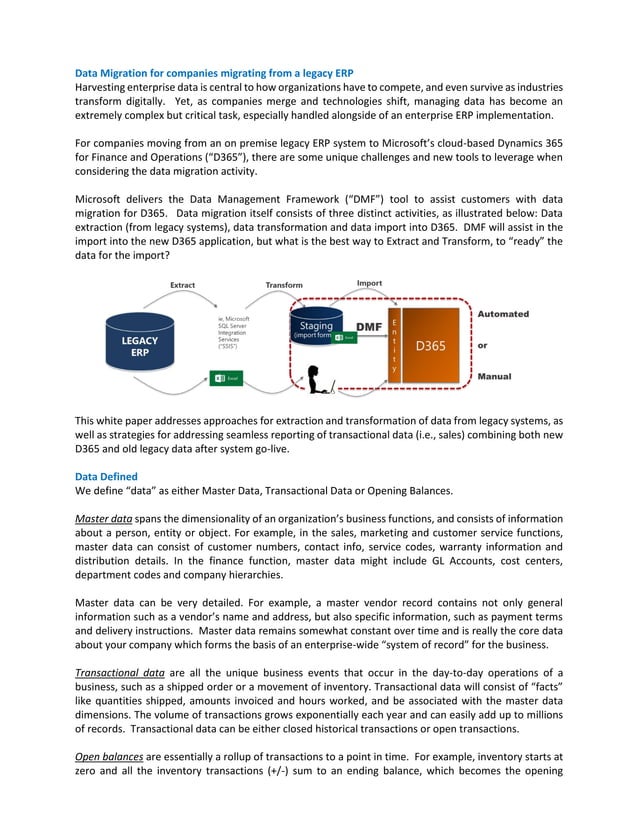 What you need to know about Data Migration for D365 Finance ...