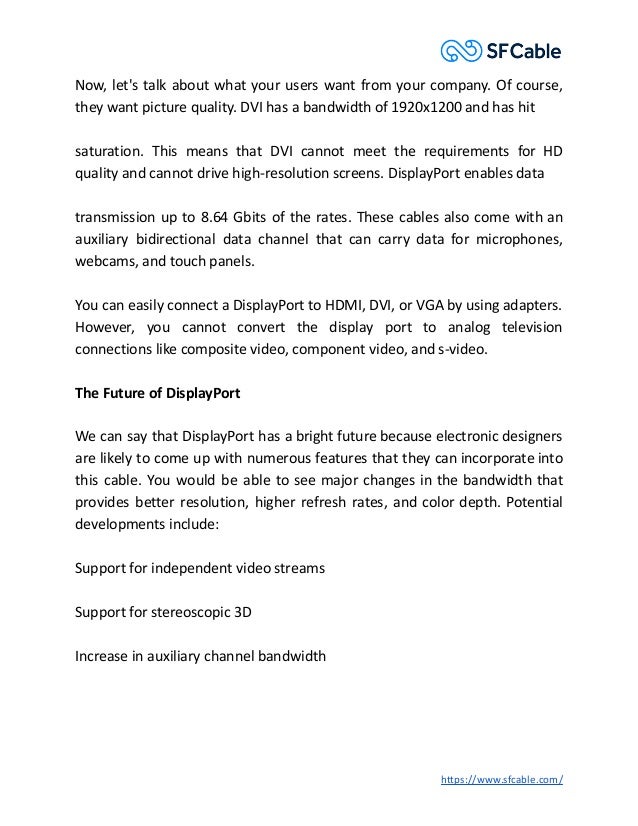 What you need to know about display port cables | PDF