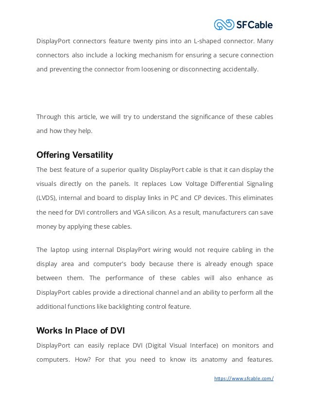 What you need to know about display port cables | PDF