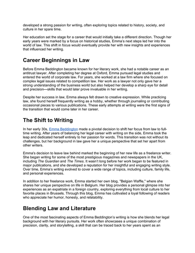 What You Need to Know About Emma Beddington | PDF