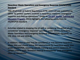 What You Should Know About HAZWOPER Standards for Oil Spills | PPTX