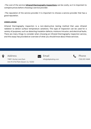 Infrared Thermography Inspection