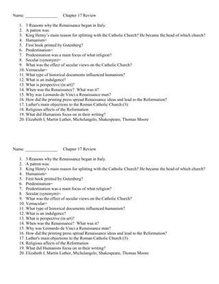 Wh ch17 test review | DOCX