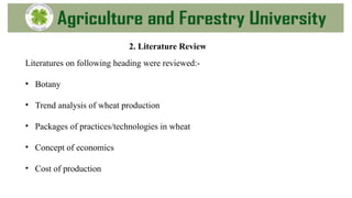 Presentation on economic aspect of wheat cultivation | PPTX