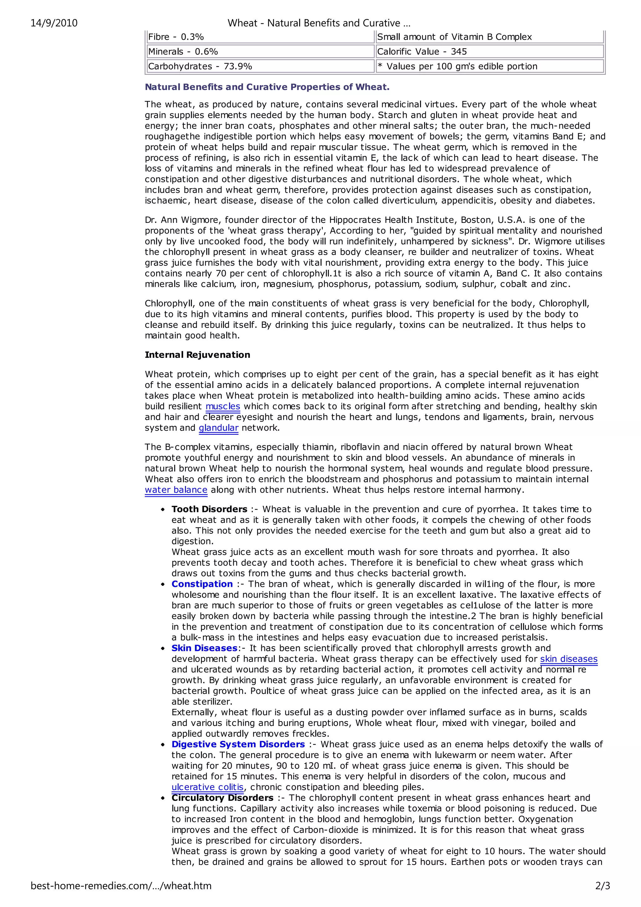 Wheat natural-benefits-and-curative-properties | PDF | Digestive ...