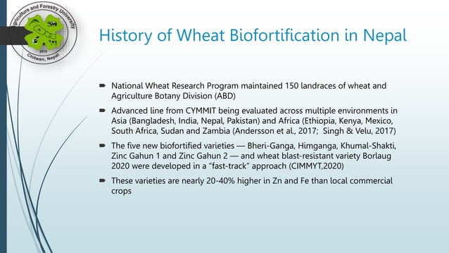 Wheat_Biofortification_Credit_Seminar_PK.pptx | Agriculture | Industries