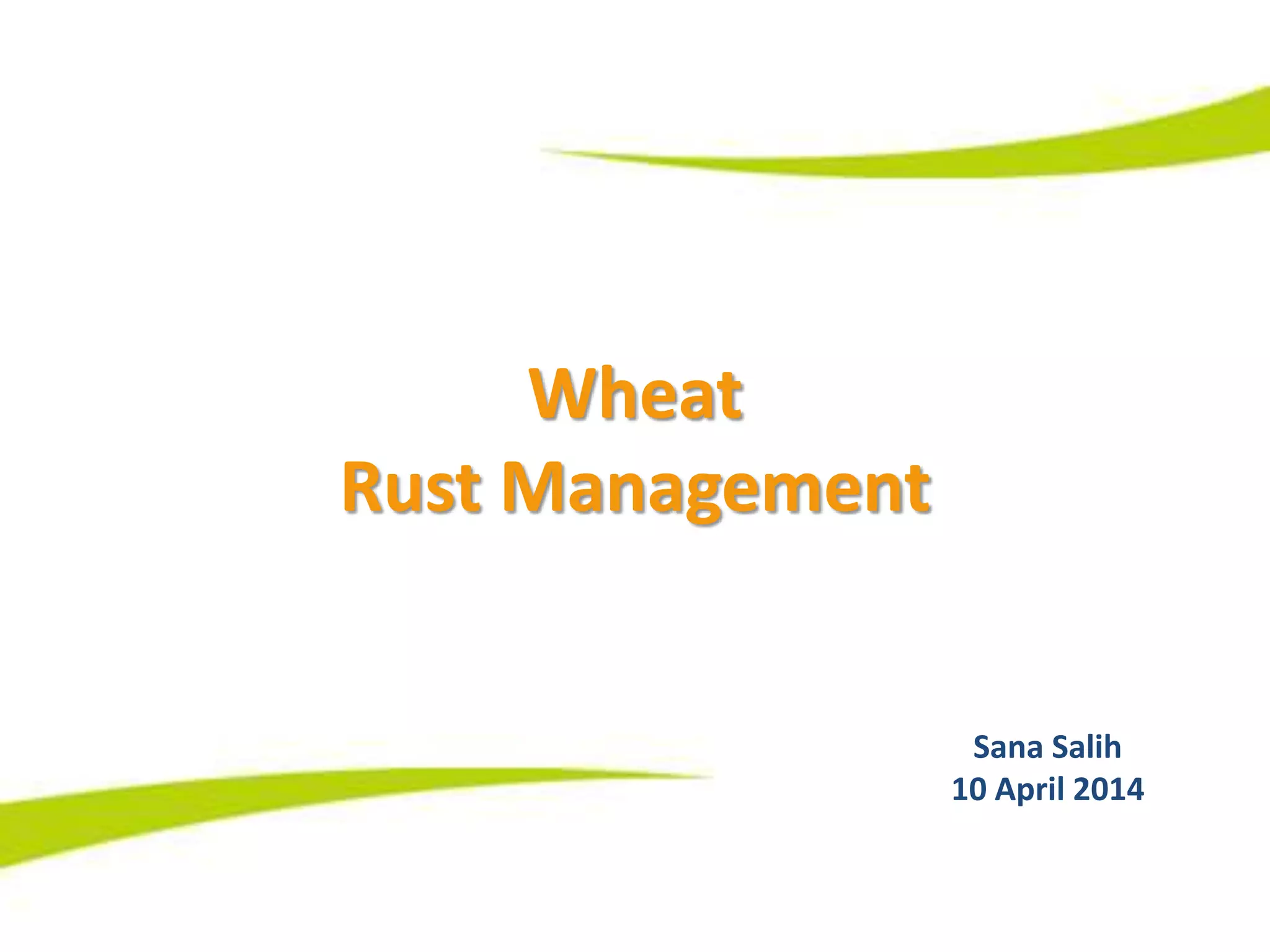 Wheat Rust Management | PPTX | Agriculture | Industries