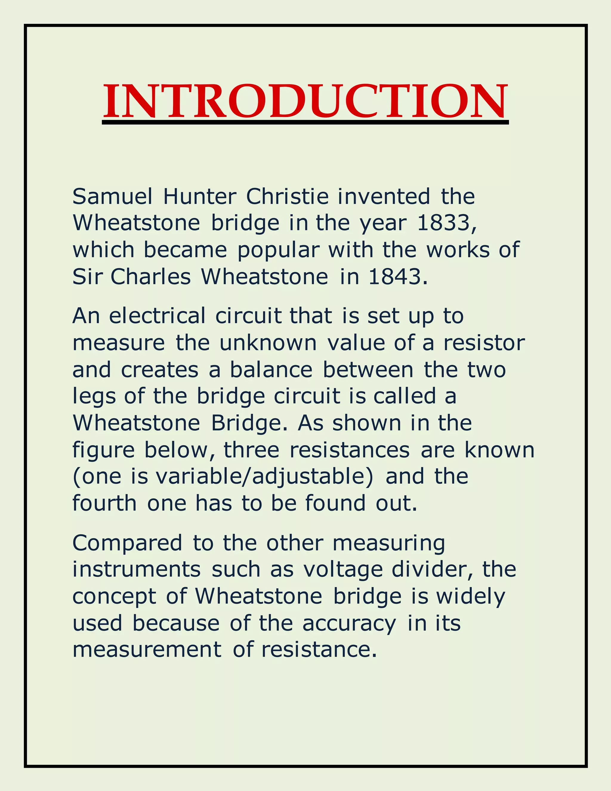 Wheatstone Bridge | DOCX