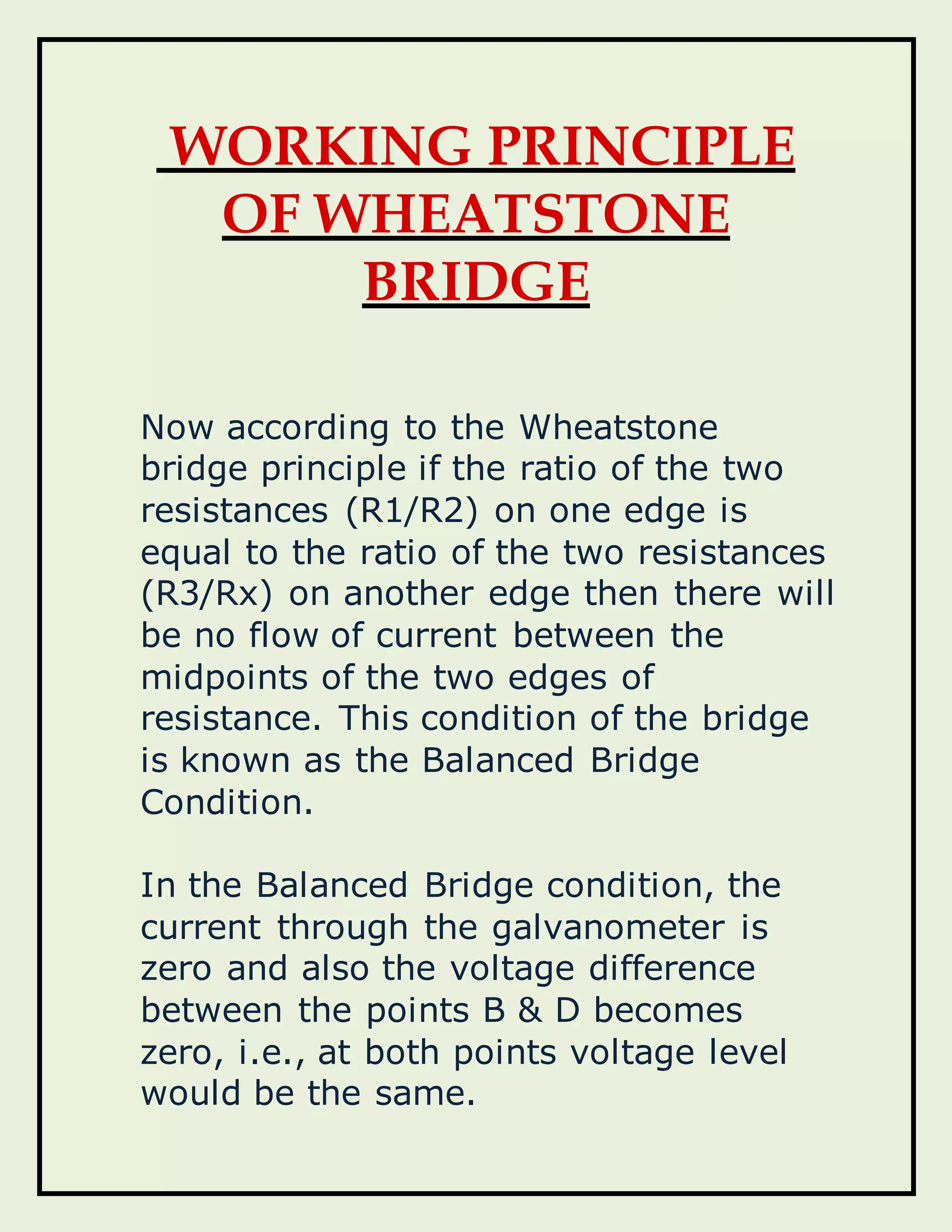 Wheatstone Bridge | DOCX