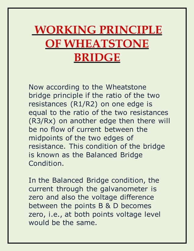 Wheatstone Bridge | DOCX