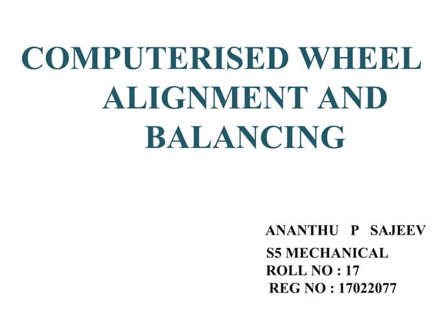 Computerized wheel alignment and balancing PPT.pptx | Auto Repair ...