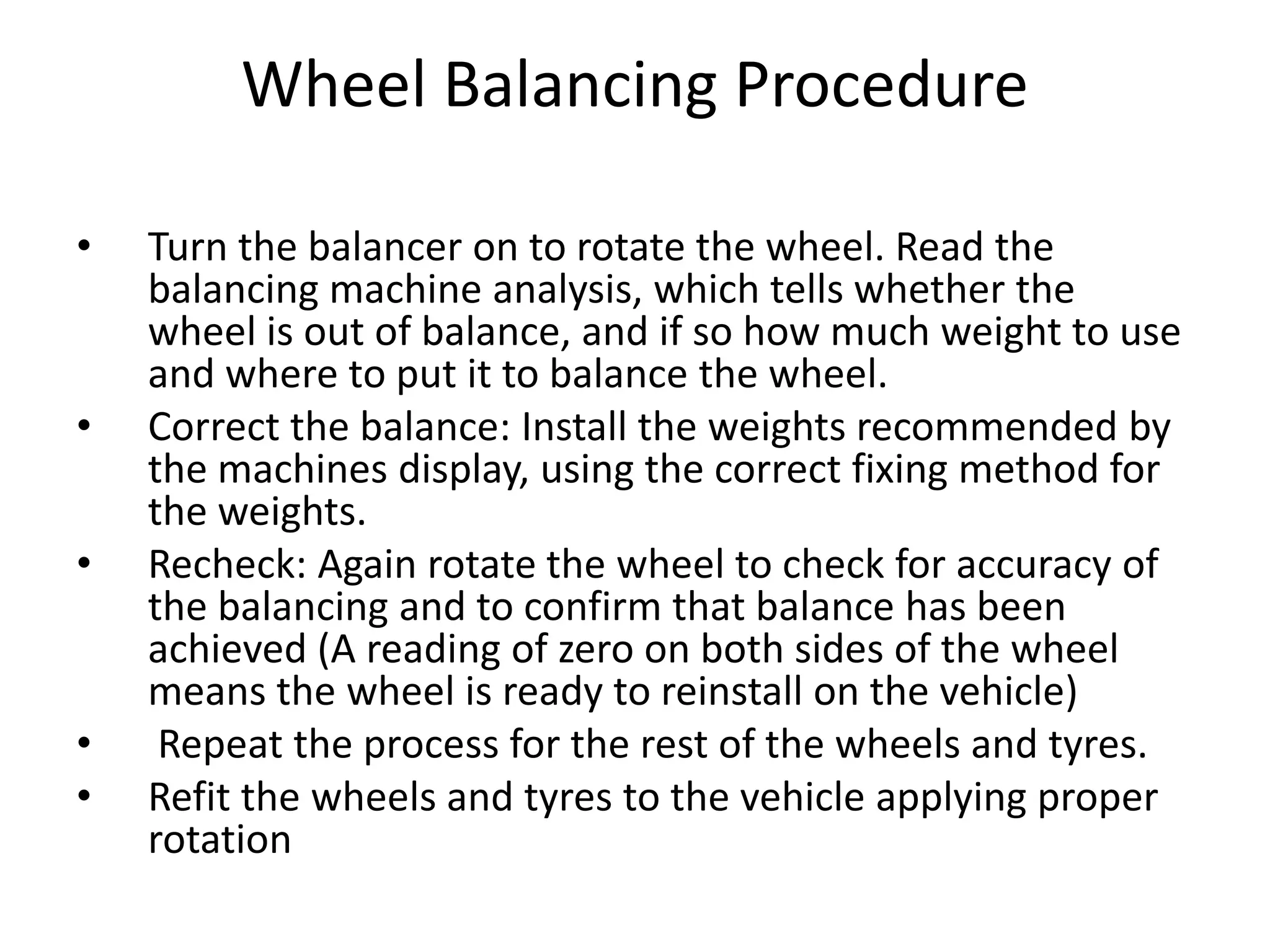 Wheel balancing for cars | PDF