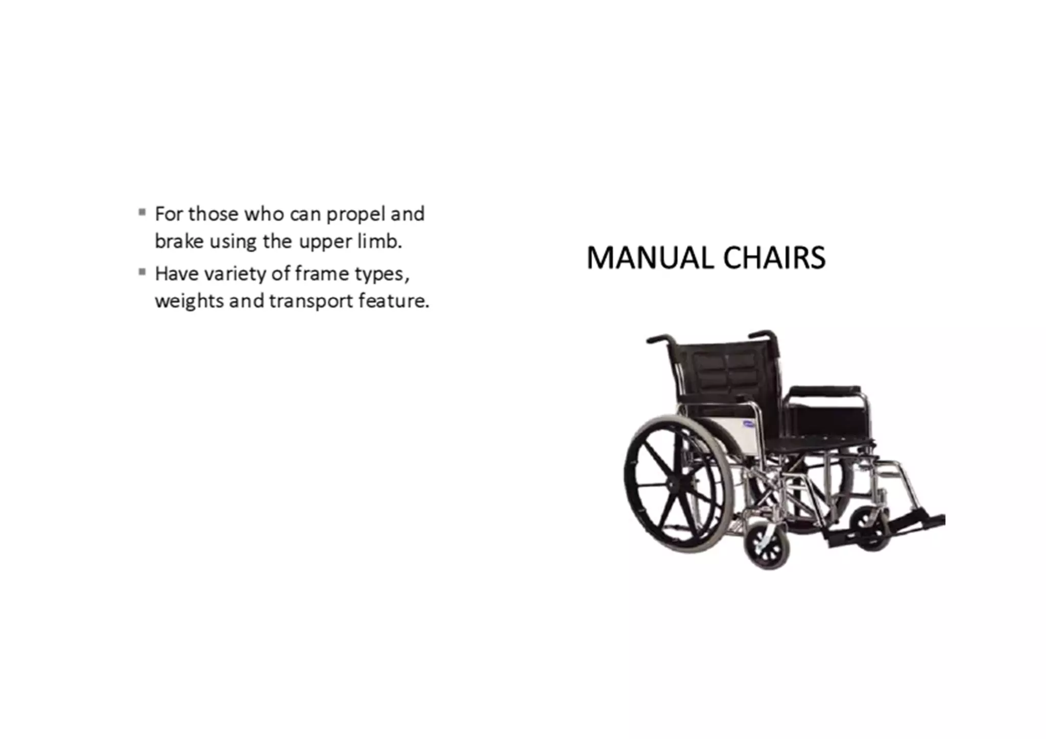 Wheelchairs - Types and Parts | PDF