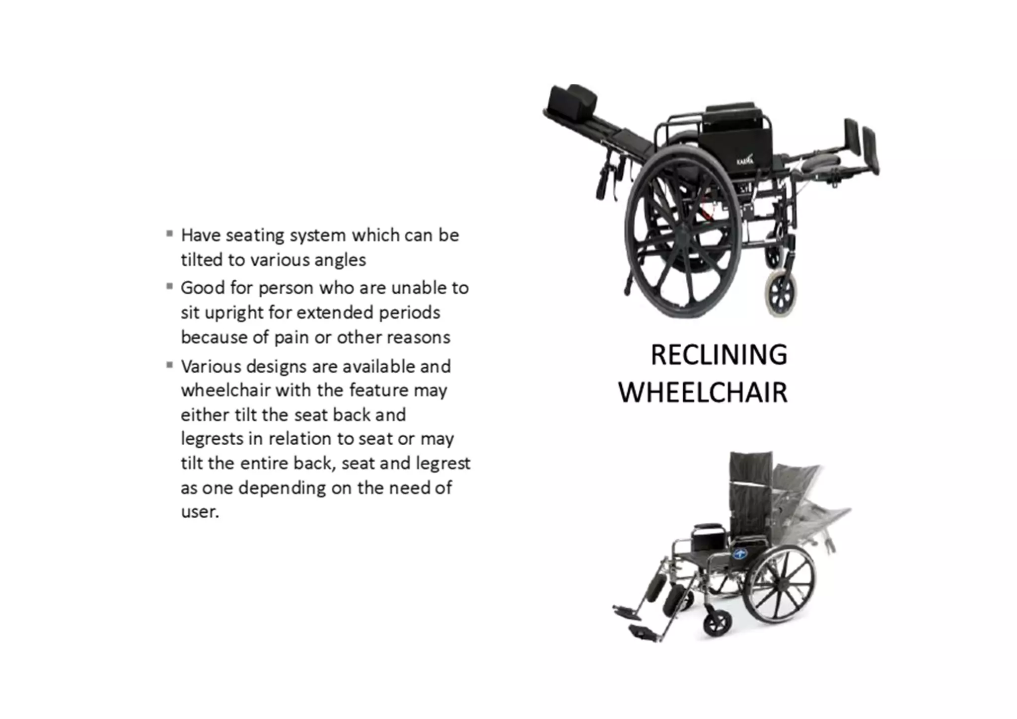 Wheelchairs - Types and Parts | PDF