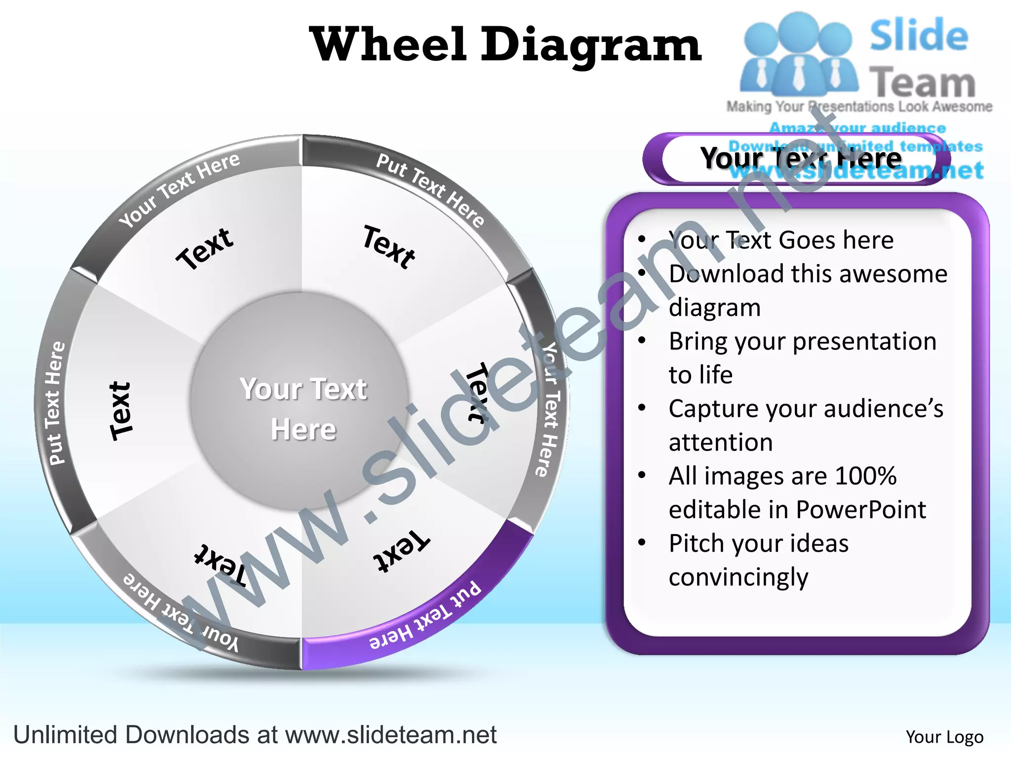 Wheel diagram ppt slides presentation diagrams templates | PDF