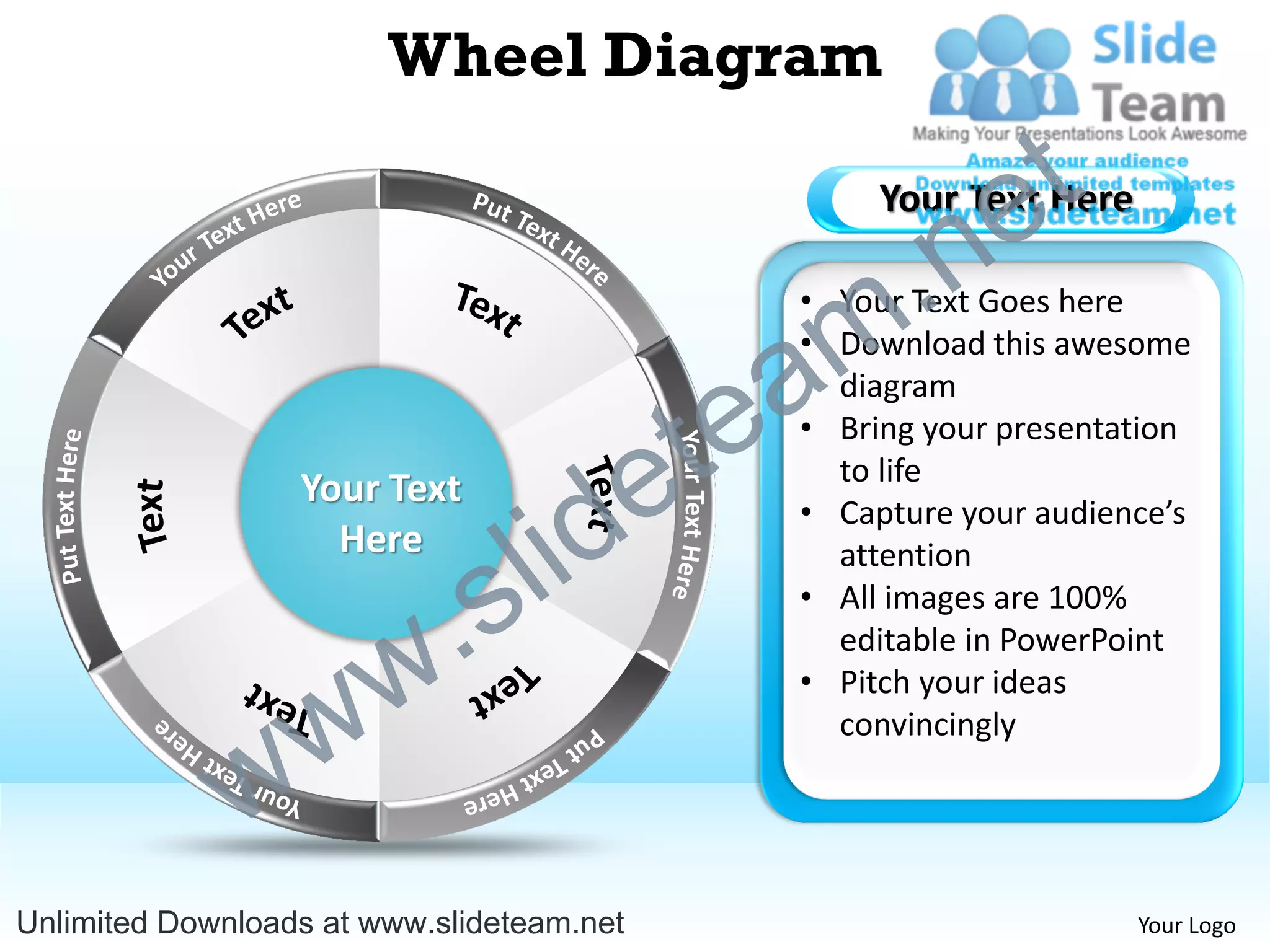 Wheel diagram ppt slides presentation diagrams templates | PDF