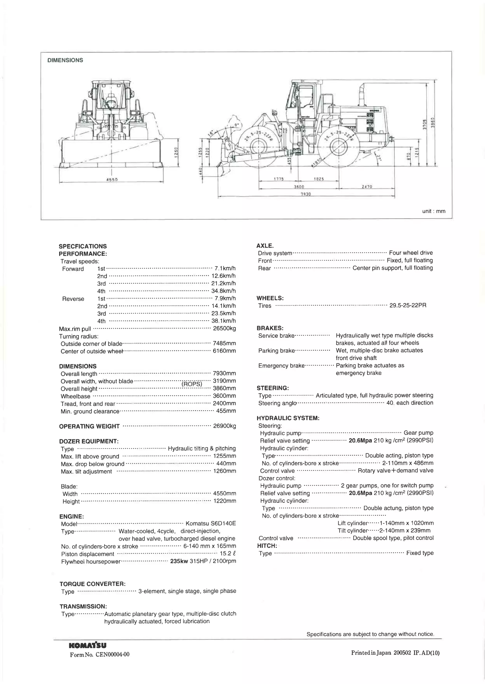 Wheel Dozers - WD500-3 | PDF | Automotive