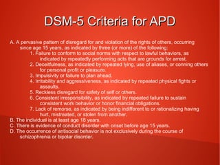 Wheeler - Antisocial Personality Disorder | PPT | Mental Health ...