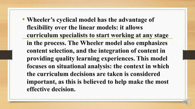Wheeler model of curriculum development | PPTX | Educational Assessment ...