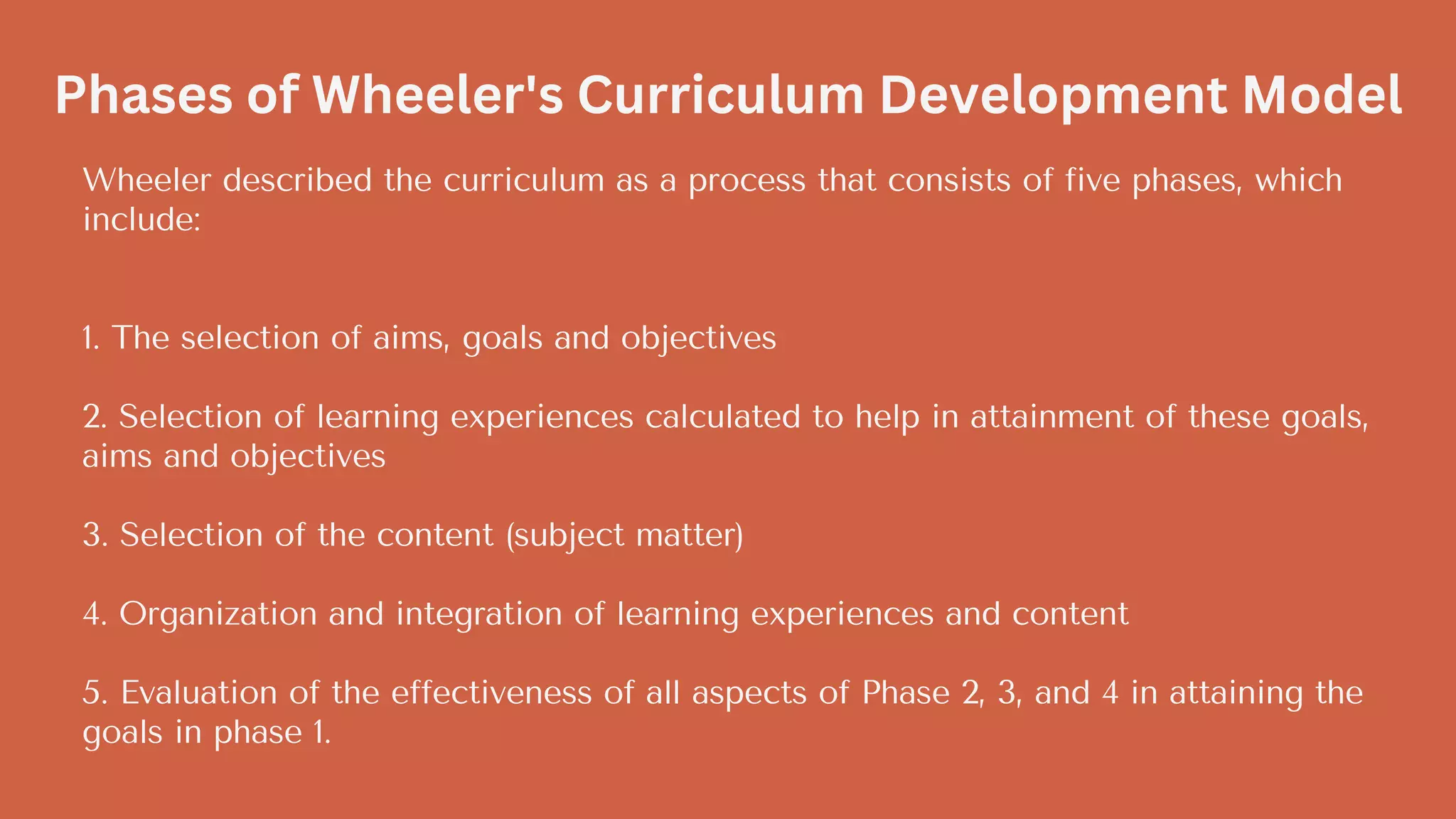 Wheeler Model of Curriculum Development | PDF