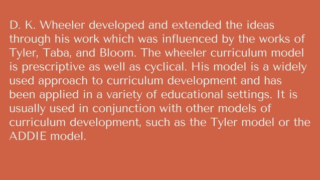Wheeler Model of Curriculum Development | PDF | Primary Education ...