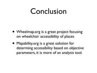 Wheelmap vs Mapability | PPT