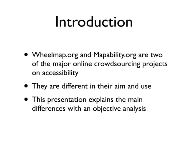 Wheelmap vs Mapability | PPT