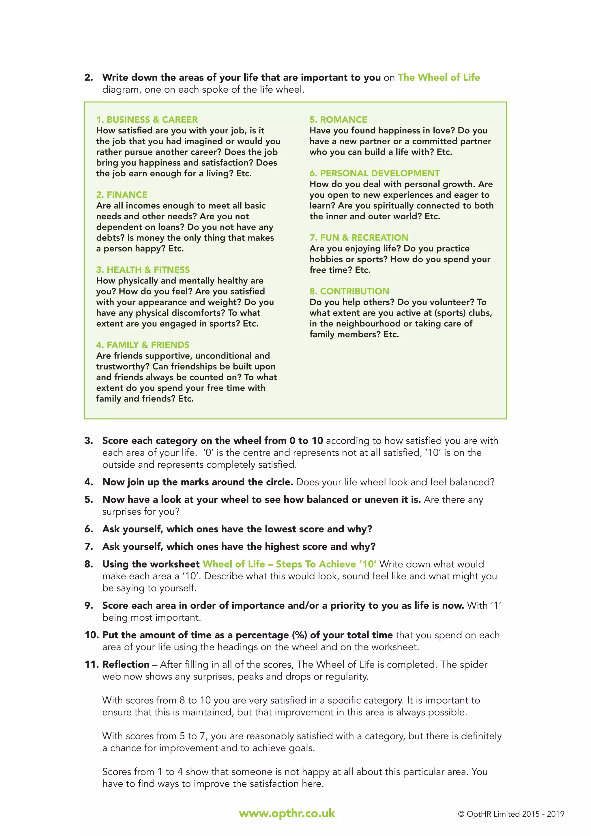 Wheel of life booklet | PDF