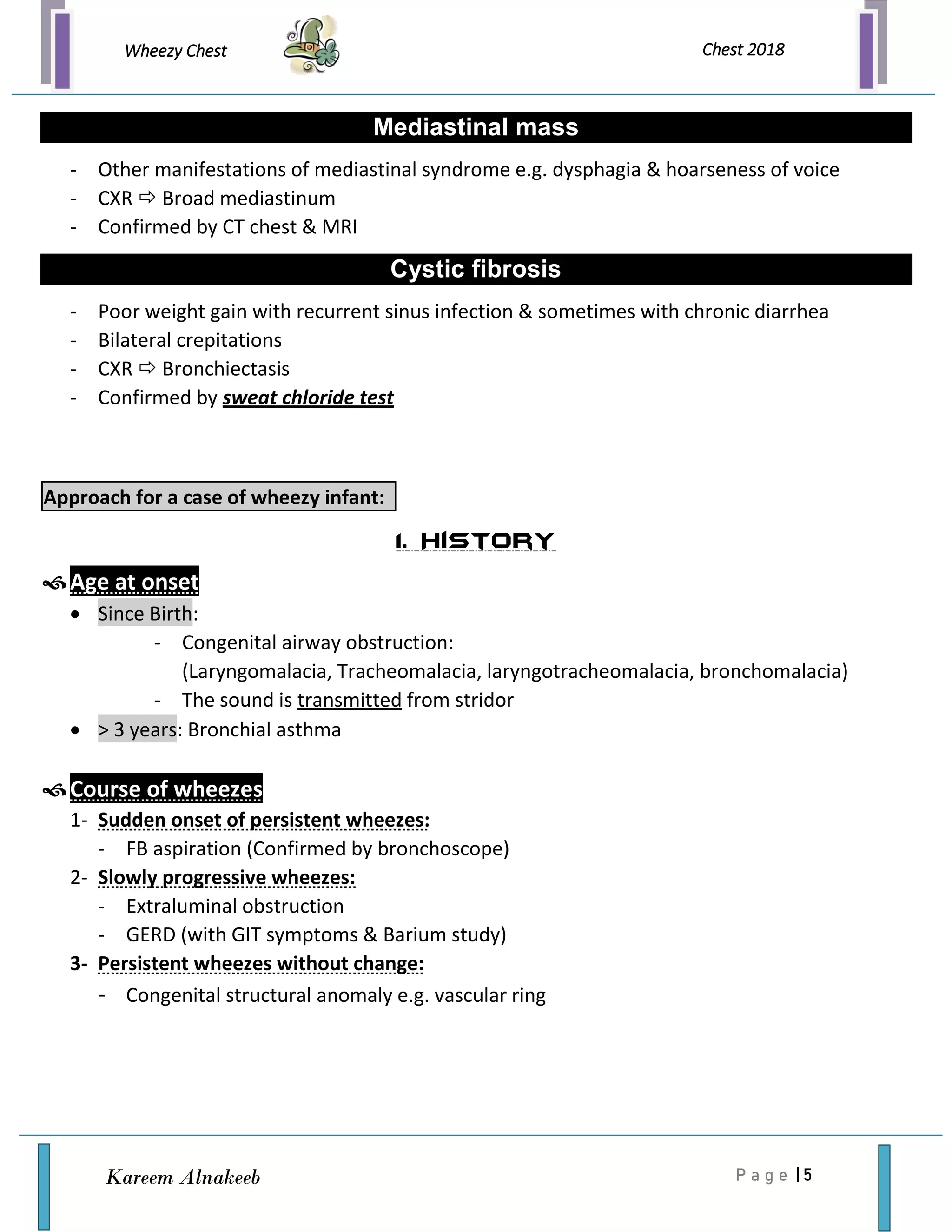 Wheezy chest; Pediatrics 2018 | PDF
