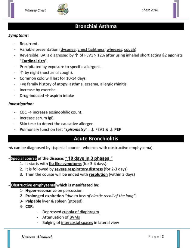 Wheezy chest; Pediatrics 2018 | PDF