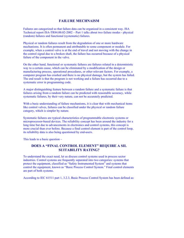 When is a SIL Rating of a Valve Required? | PDF