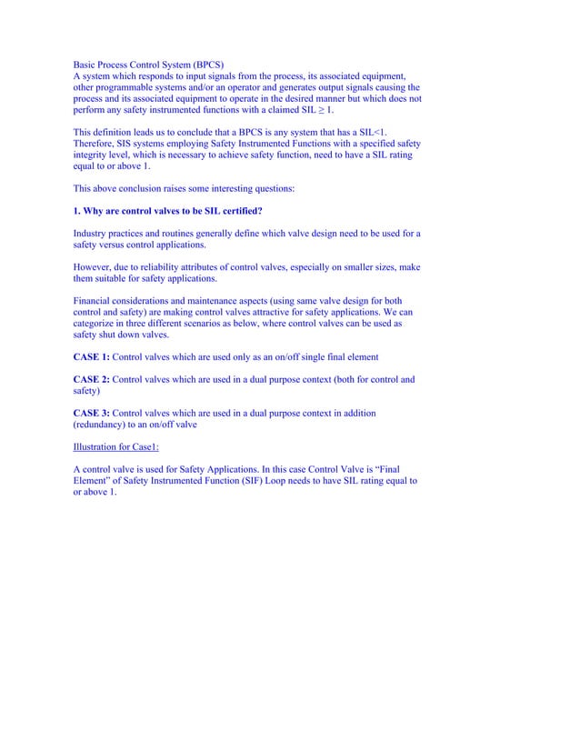 When is a SIL Rating of a Valve Required? | PDF