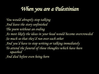 When You Are A Palestinian | PPS | Judaism | Religion & Spirituality
