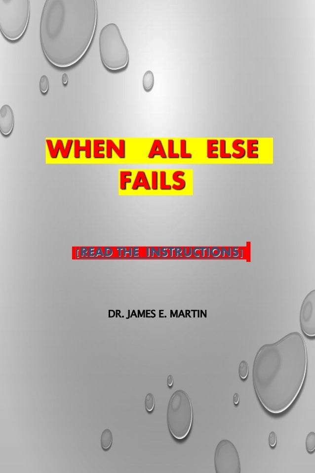 When all else fails read the instructions]