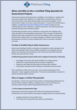 When and Why to Hire a Certified Tiling Specialist for Government ...