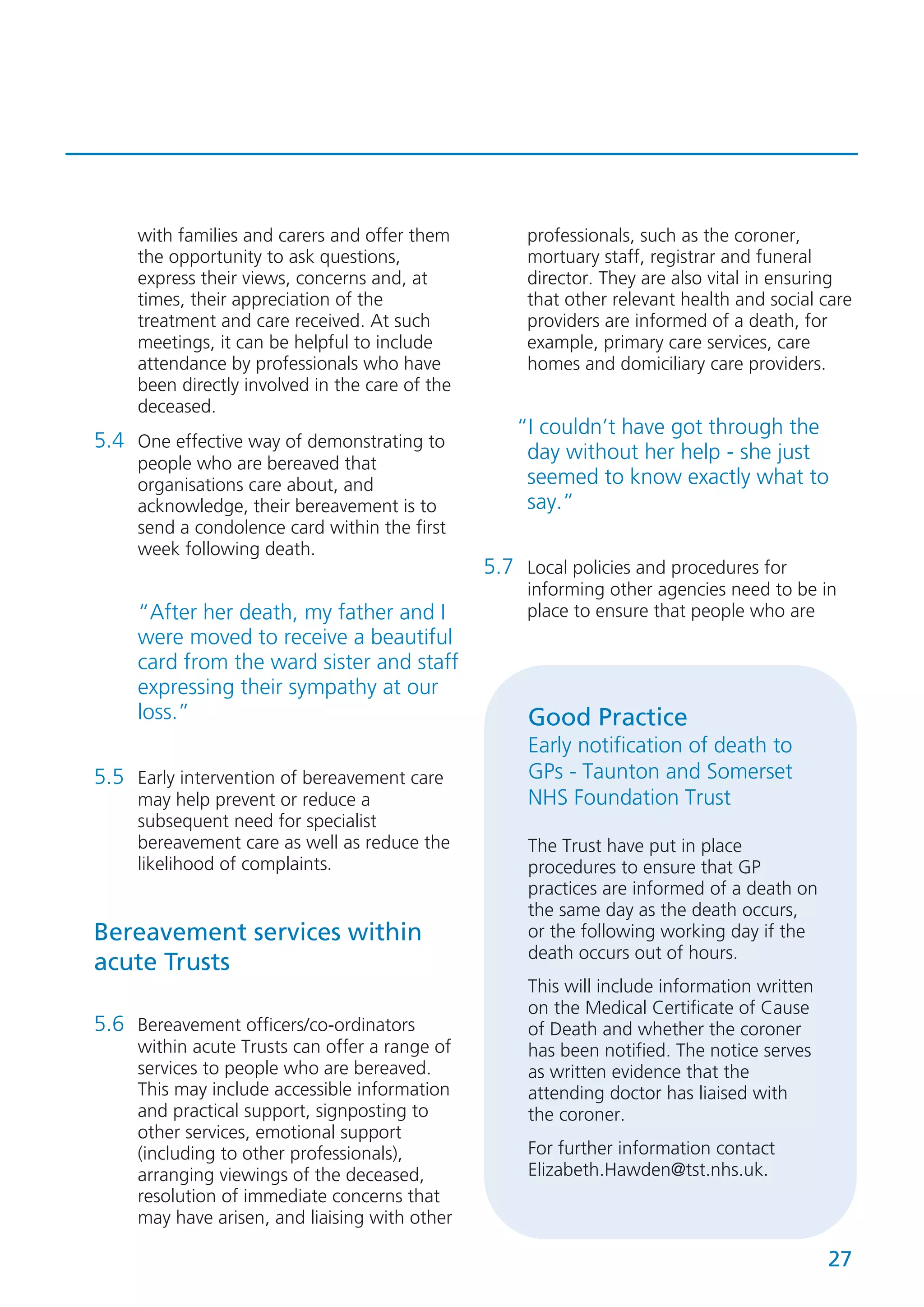 When a person dies: guidance for professionals on developing ...