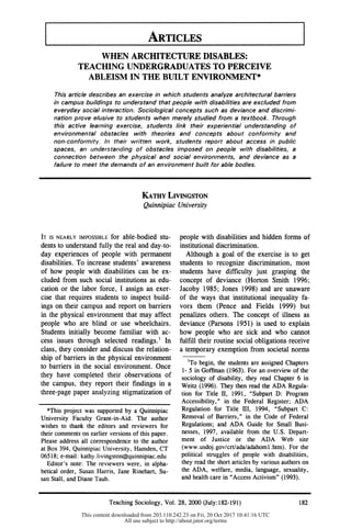 When architecture disables: teaching undergraduates to perceive ableism ...